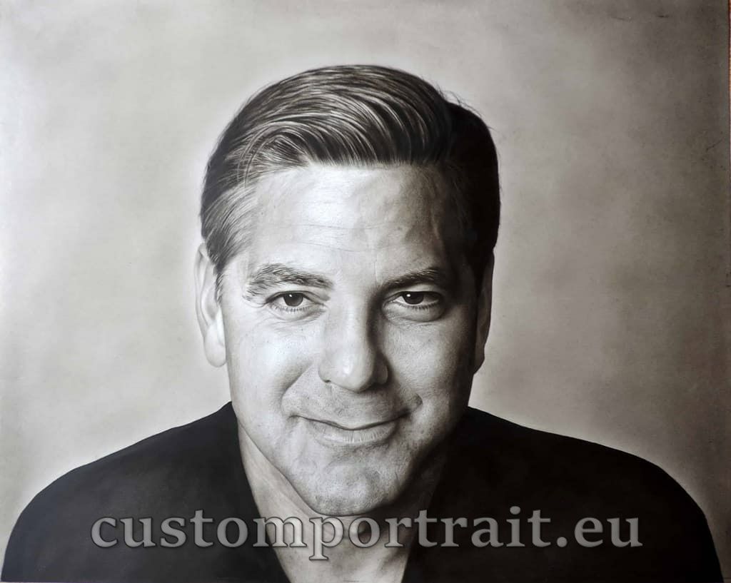 Order custom portrait painting in dry brush technique